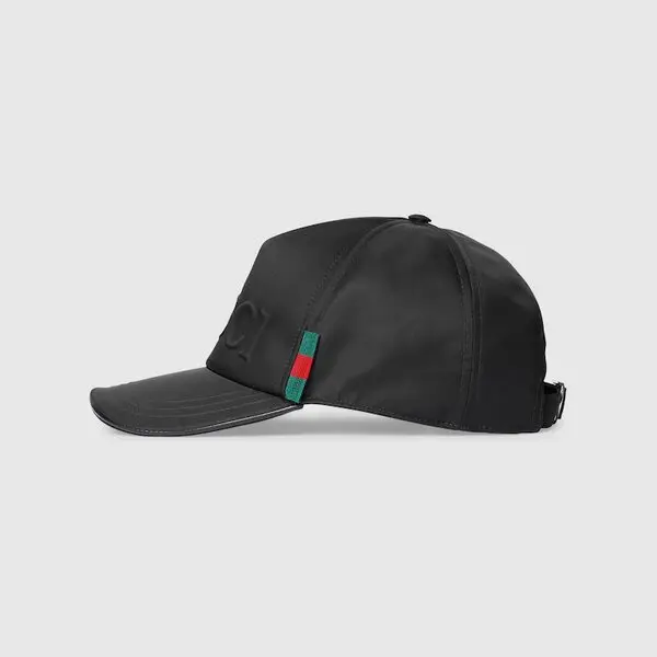 Gucci Nylon Baseball Hat With Embossed Logo