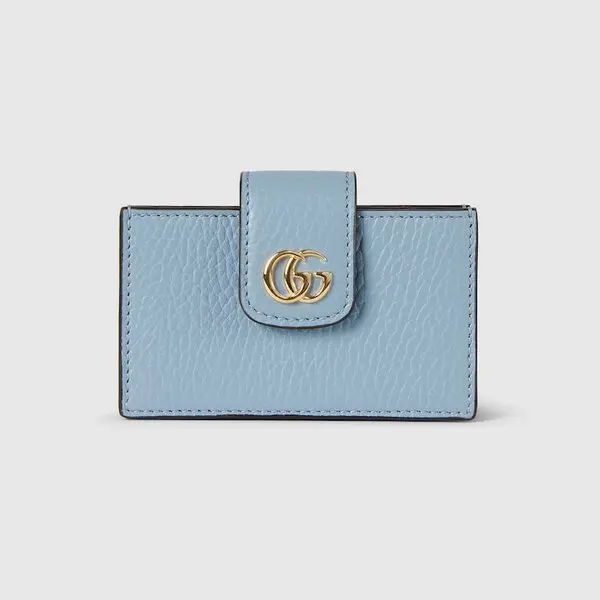 Gucci Bi-color Gg Marmont Card Case Leather