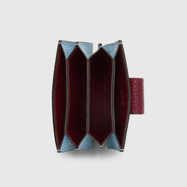 Gucci Bi-color Gg Marmont Card Case Leather