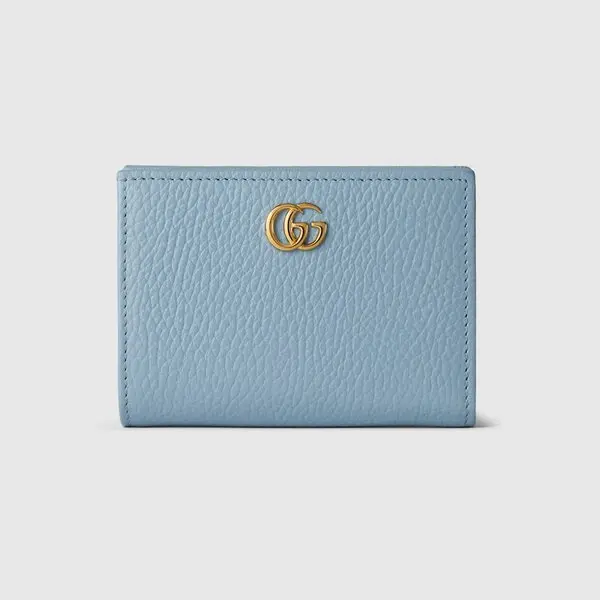 Gucci Bi-color Gg Marmont Small Wallet Leather