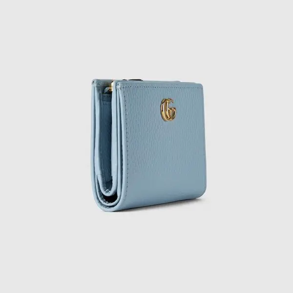 Gucci Bi-color Gg Marmont Small Wallet Leather