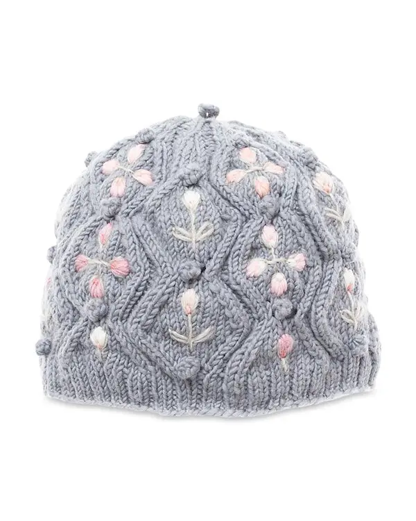 FRENCH KNOT Tilly Knitted Wool Hat - Gray