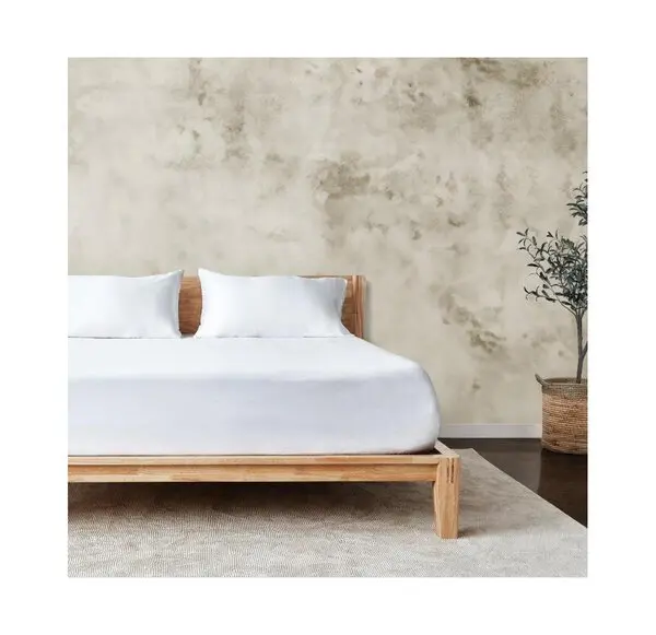 ETTITUDE Luxe Cleanbamboo Sateen+ Fitted Sheet, King - Cloud