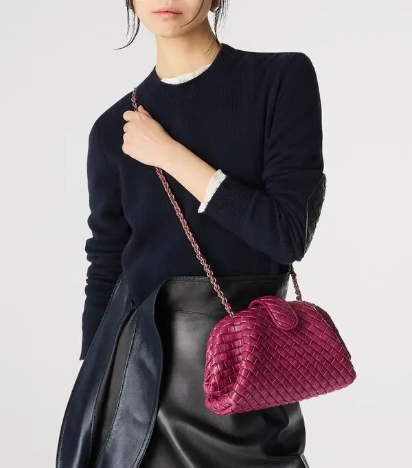 Bottega Veneta Small Leather Lauren 1980 Clutch - Pink