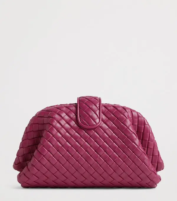 Bottega Veneta Small Leather Lauren 1980 Clutch - Pink
