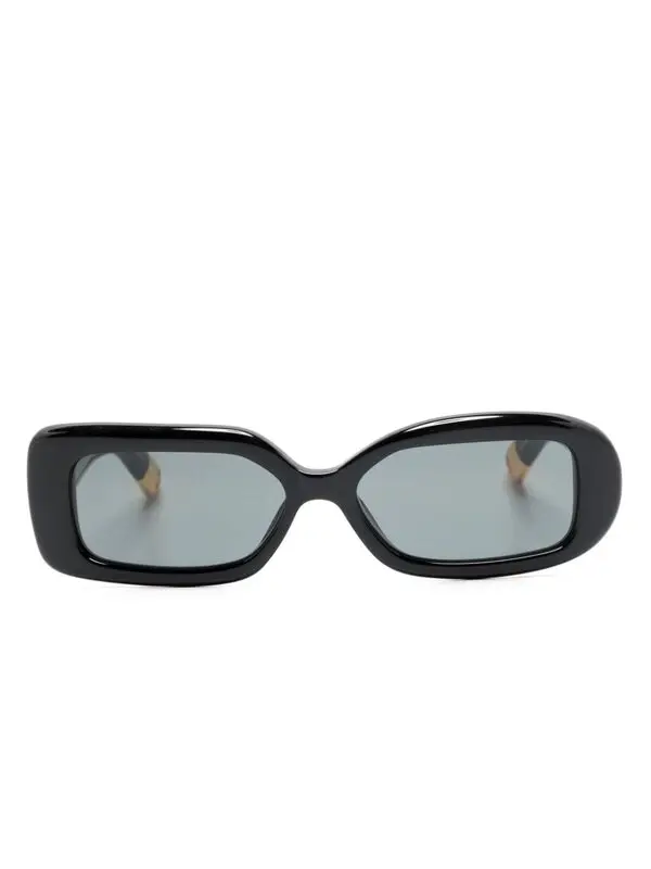 Jacquemus Les Lunettes Rond Carré Asymmetric Sunglasses - Black