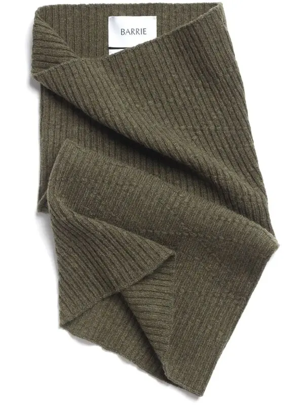 BARRIE Ribbed-knit Cashmere Snood - Green