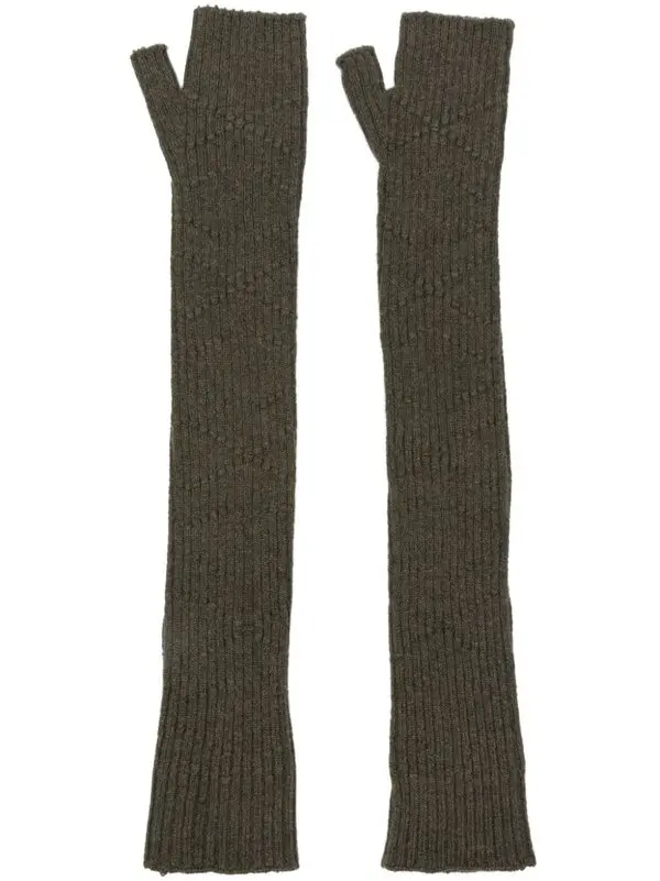 BARRIE Cashmere Fingerless Gloves - Green