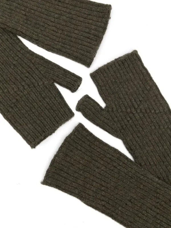 BARRIE Cashmere Fingerless Gloves - Green
