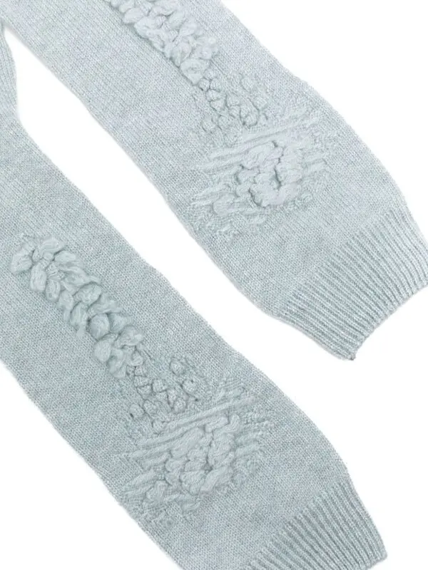 BARRIE Cashmere Fingerless Gloves - Blue