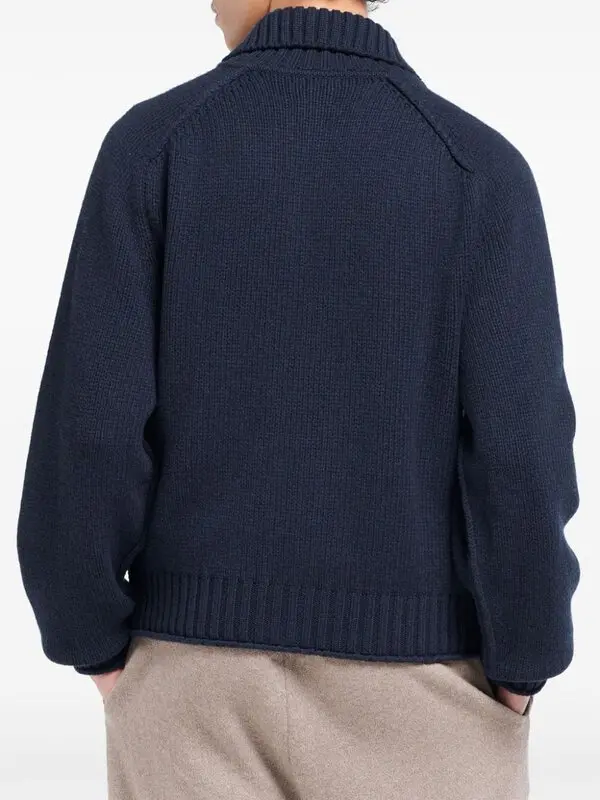 BARRIE Chunky-knit Cashmere Cardigan - Blue