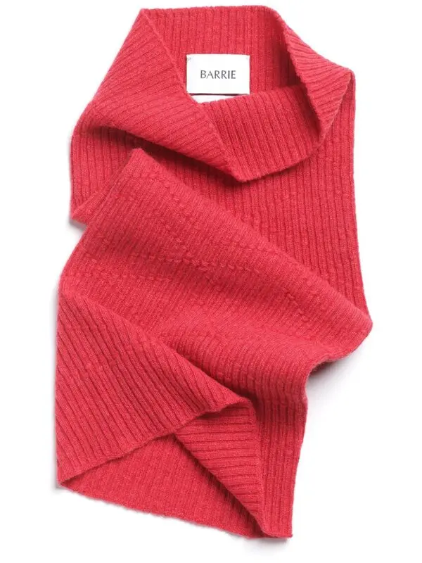 BARRIE Ribbed-knit Cashmere Snood - Red