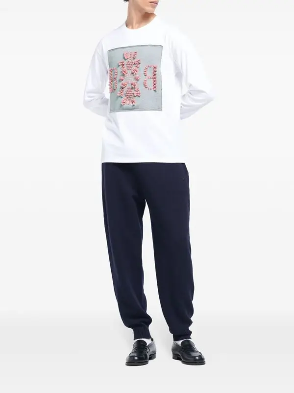 BARRIE B Label Cashmere Trousers - Blue