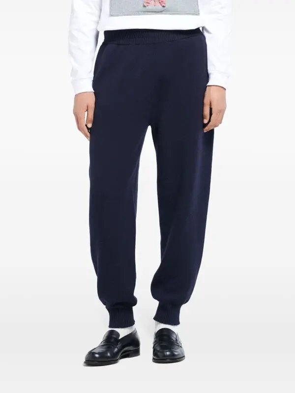 BARRIE B Label Cashmere Trousers - Blue