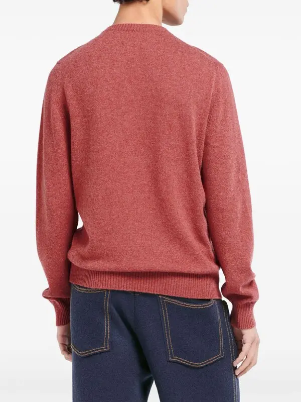 BARRIE B Label Cashmere Jumper - Red