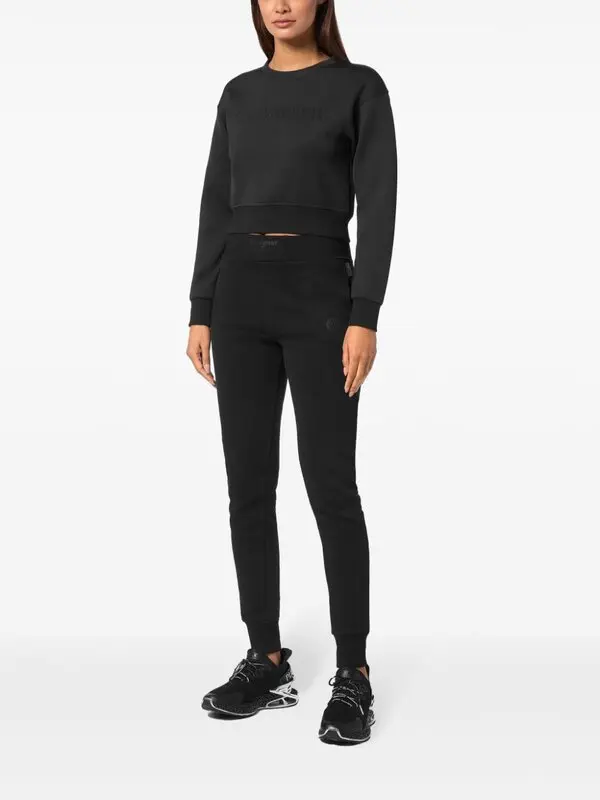 PLEIN SPORT Logo-embroidered Cropped Sweatshirt