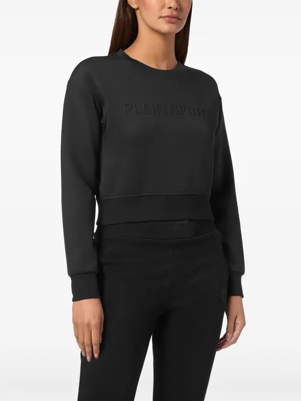 PLEIN SPORT Logo-embroidered Cropped Sweatshirt