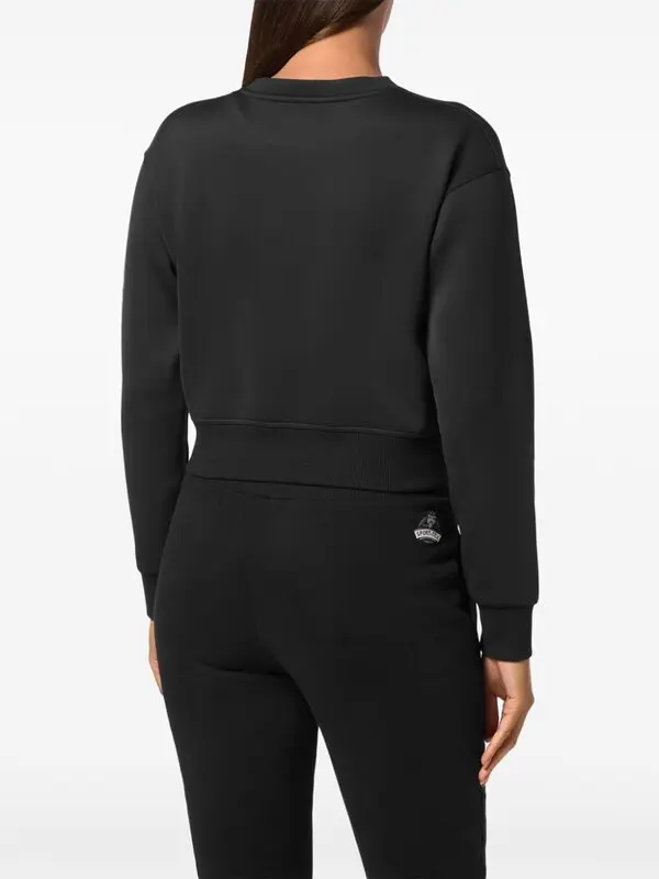 PLEIN SPORT Logo-embroidered Cropped Sweatshirt