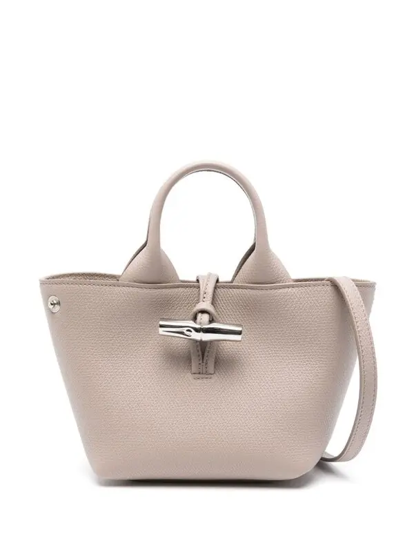 Longchamp Le Roseau Xs Leather Tote Bag - Neutrals