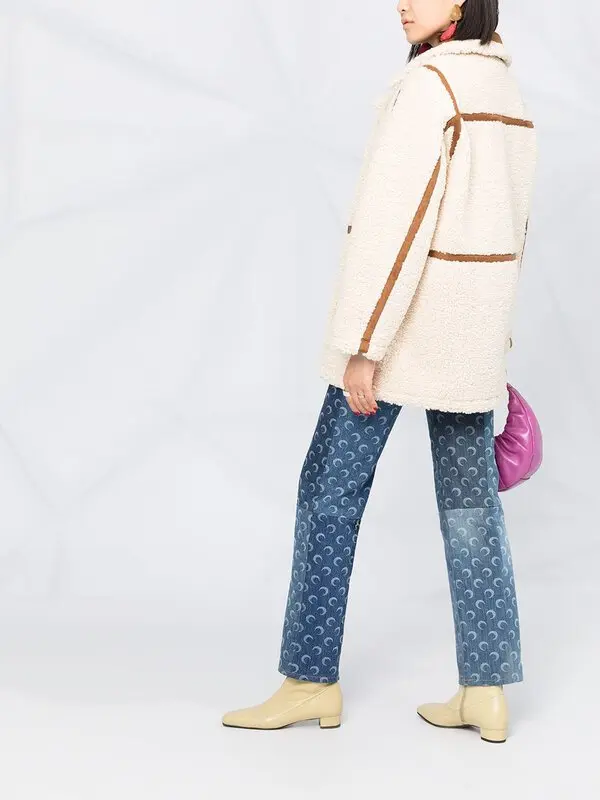STAND STUDIO Double-breasted Faux Shearling Coat