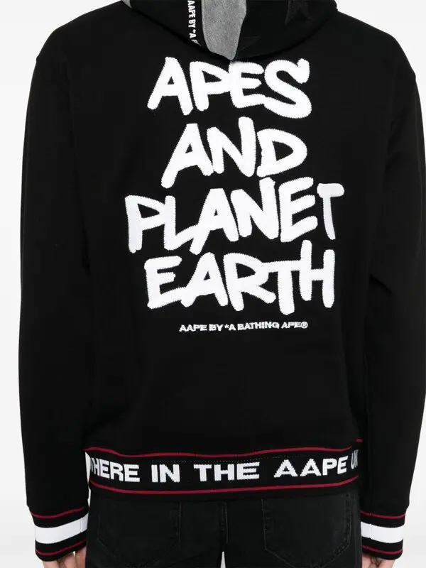 AAPE BY *A BATHING APE Moonface Logo Hooded Varsity Jacket