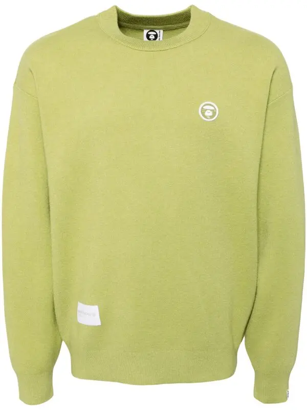 AAPE BY *A BATHING APE Moonface Logo Jumper - Green