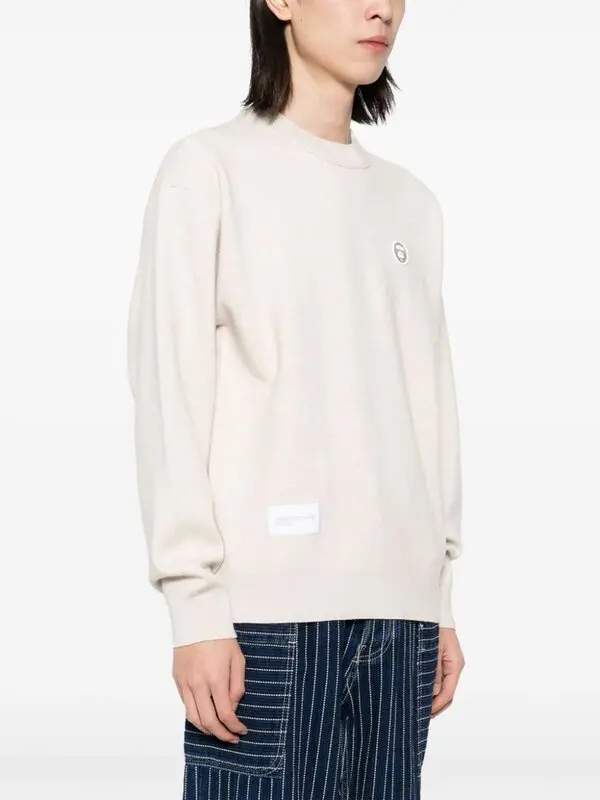 AAPE BY *A BATHING APE Moonface Logo Jumper - Neutrals
