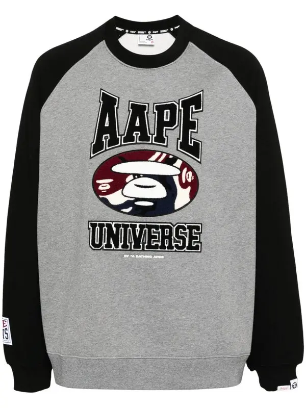 AAPE BY *A BATHING APE Logo Patched Sweatshirt - Grey