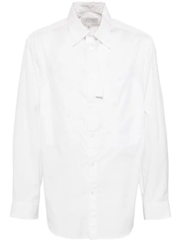 Yohji Yamamoto Chain-stitch String-collar Shirt - White