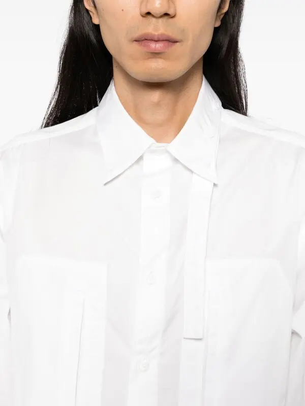 Yohji Yamamoto Chain-stitch String-collar Shirt