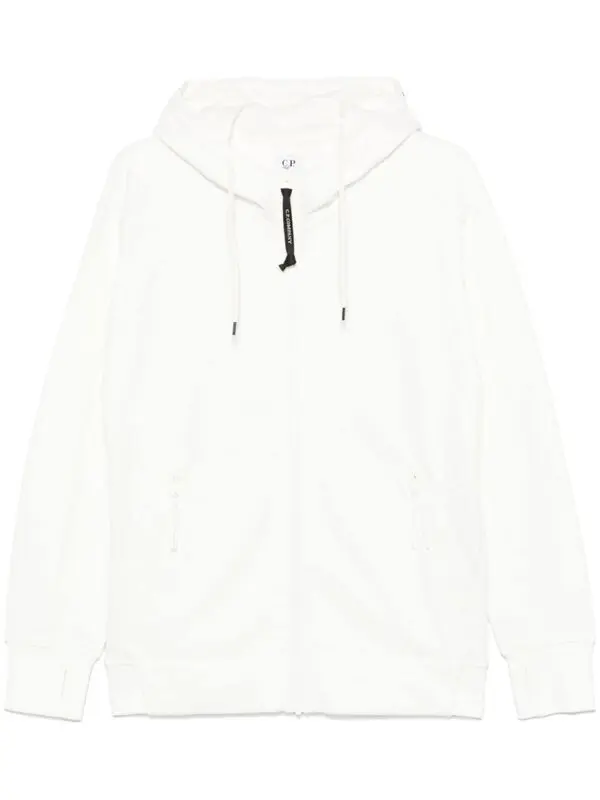 C.P. COMPANY Goggles-detail Zip-up Hoodie - White