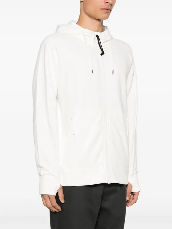 C.P. COMPANY Goggle Detail Zip-up Hoodie - White