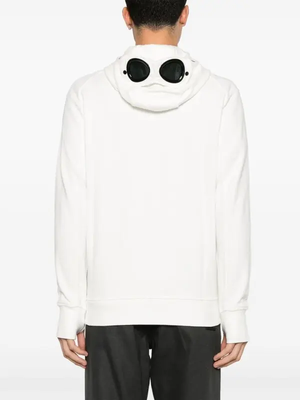C.P. COMPANY Goggle Detail Zip-up Hoodie - White