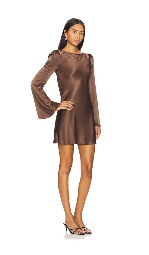 STONE COLD FOX X Basier Mini Dress - Coffee Brown