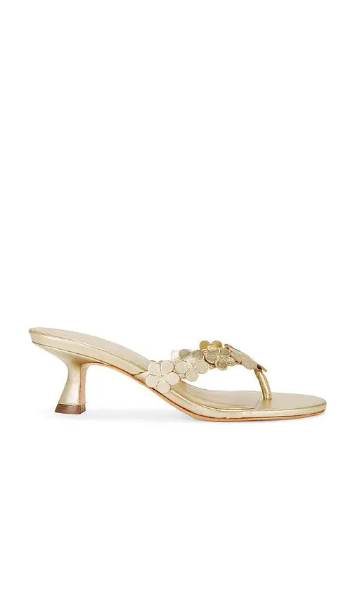 Raye Metallic Floral Thong Sandals