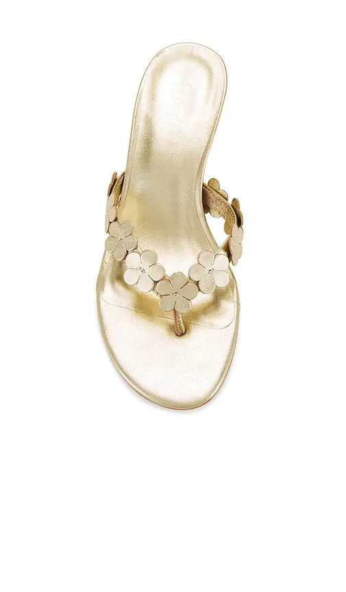 Raye Metallic Floral Thong Sandals