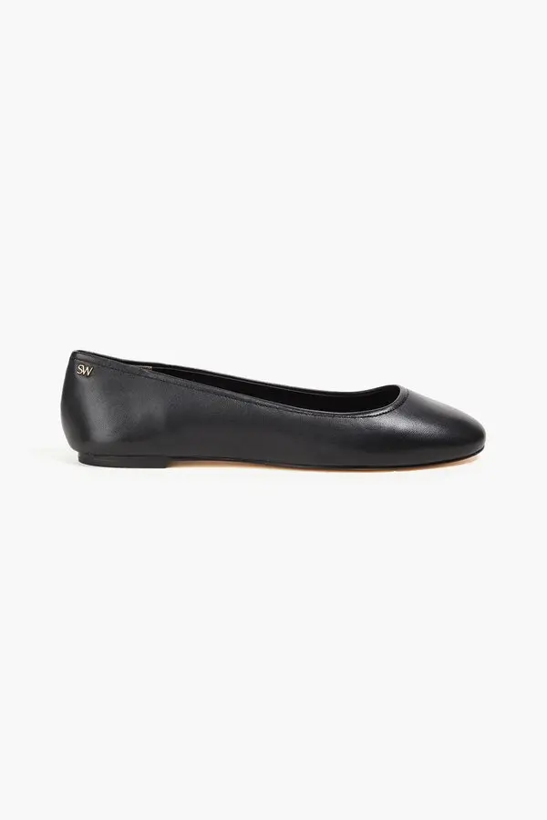 STUART WEITZMAN Nadine Leather Ballet Flats - Black