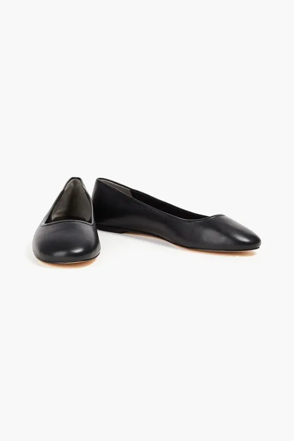 STUART WEITZMAN Nadine Leather Ballet Flats - Black