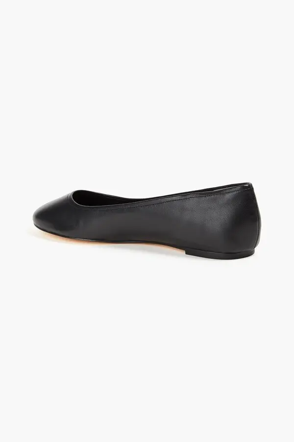 STUART WEITZMAN Nadine Leather Ballet Flats - Black