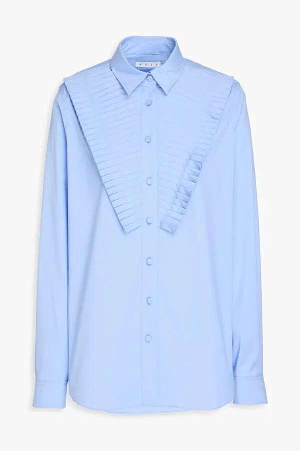 AREA Pintucked Cotton-blend Poplin Shirt