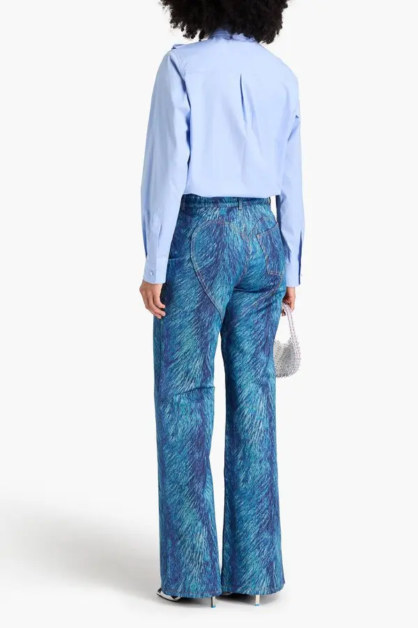 AREA Pintucked Cotton-blend Poplin Shirt