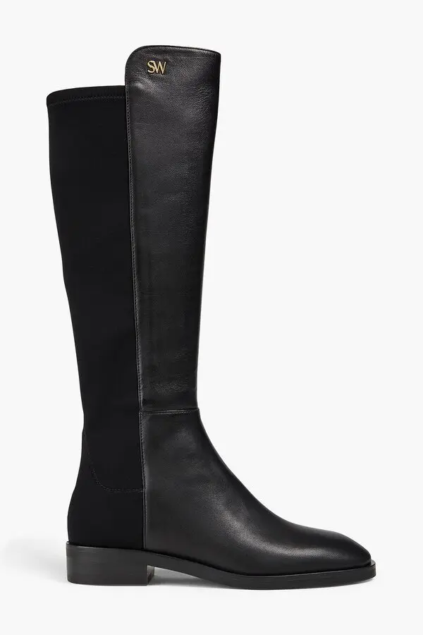 STUART WEITZMAN Keelan City Microstretch And Leather Knee Boots - Black