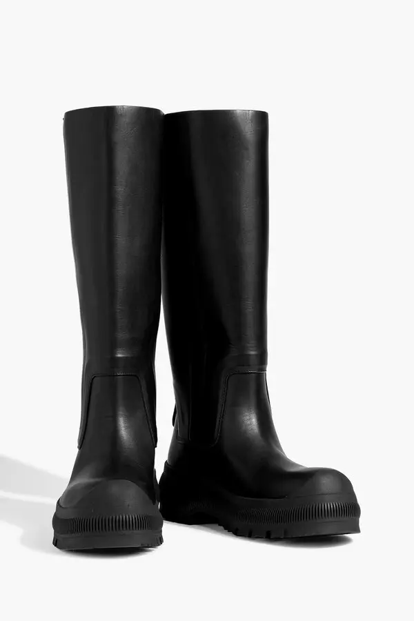 JIL SANDER Leather Knee Boots