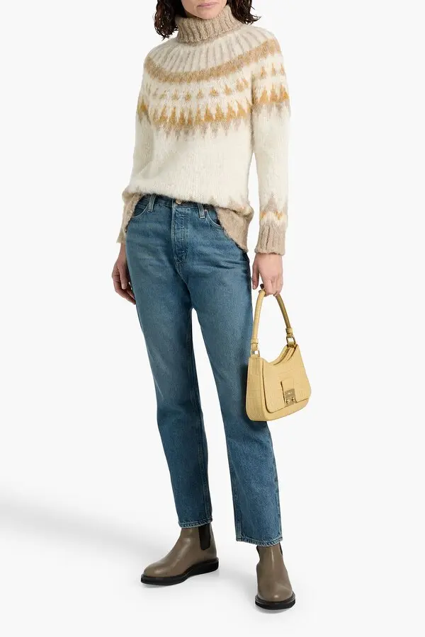 Naadam Fair Isle Alpaca-blend Turtleneck Sweater