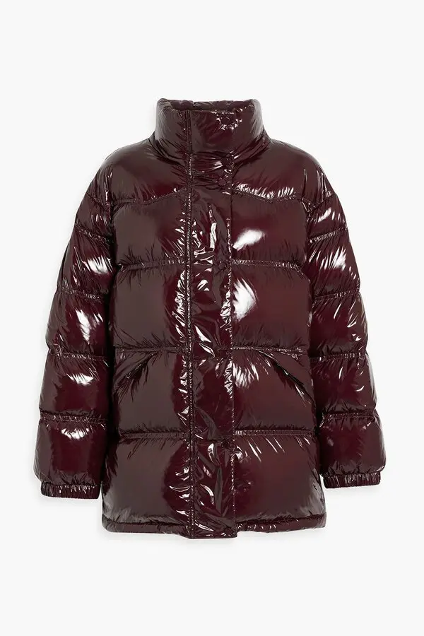 STAND STUDIO Lori Quilted Vinyl Down Jacket - Burgundy