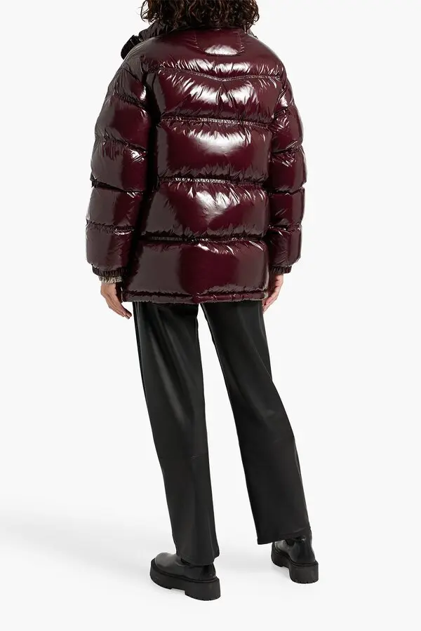 STAND STUDIO Lori Quilted Vinyl Down Jacket - Burgundy