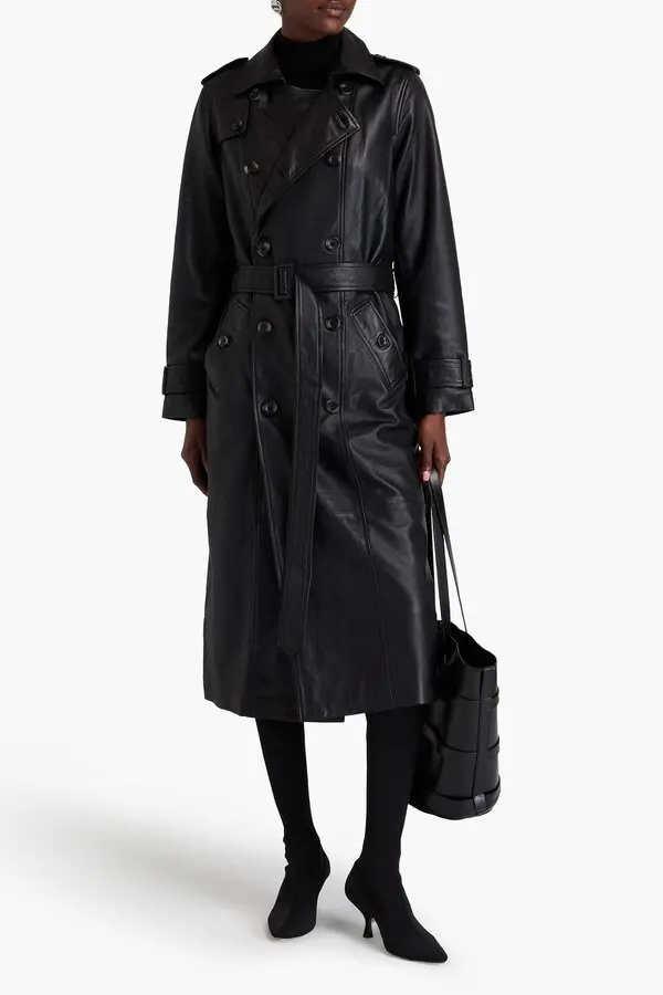 MUUBAA Leather Trench Coat