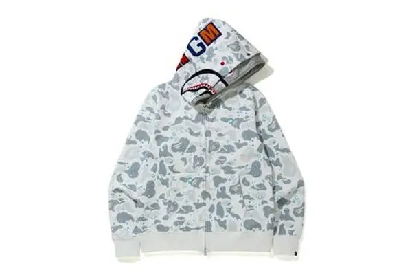 A BATHING APE Space Camo Shark Full Zip Double Hoodie