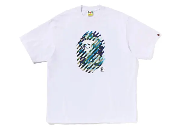 A BATHING APE Abc Camo Illusion Ape Head Tee Shirt - White
