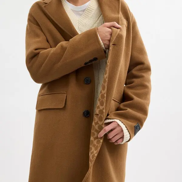 COACH Double Faced Wool Coat - Camel